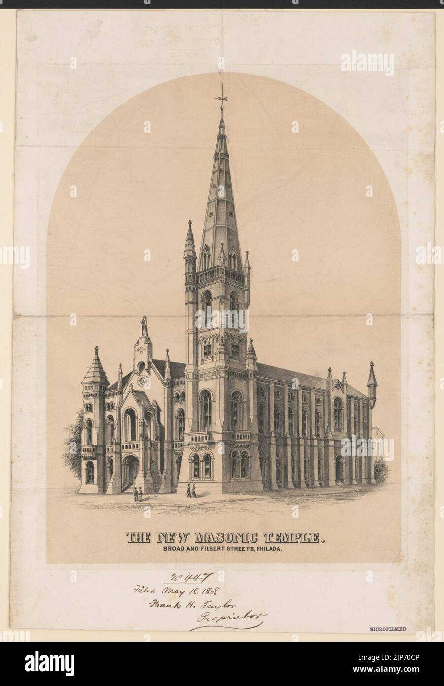 The new Masonic temple, Broad and Filbefrt Streets,, Philada Stock ...