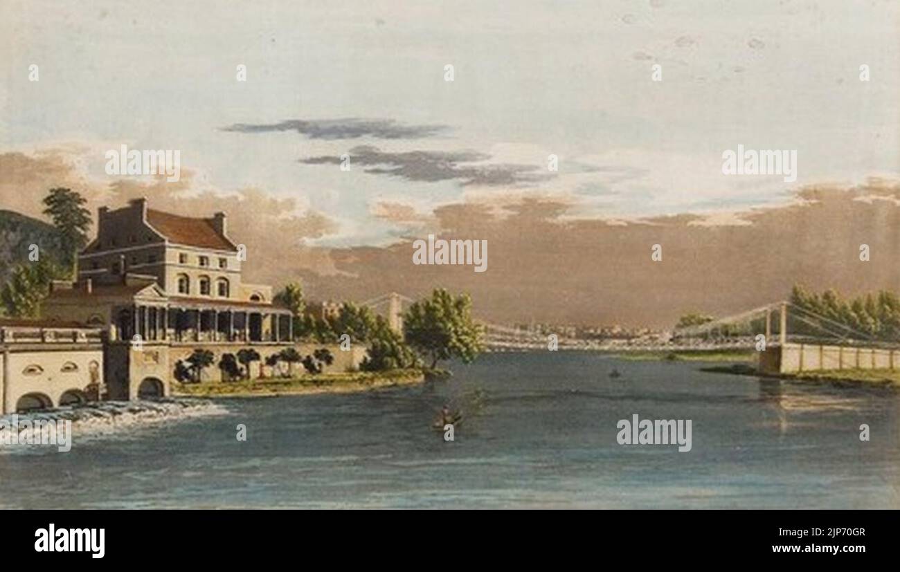 The New Suspension Bridge at Fairmount, Philadelphia by George Lehman ...