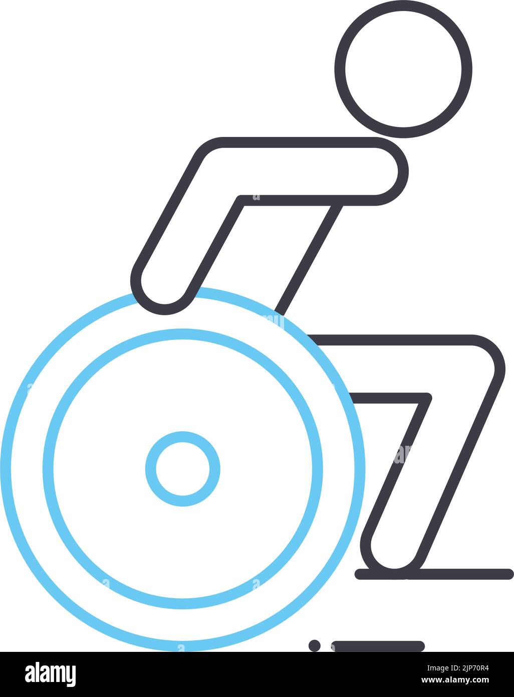 disability symbol line icon, outline symbol, vector illustration ...