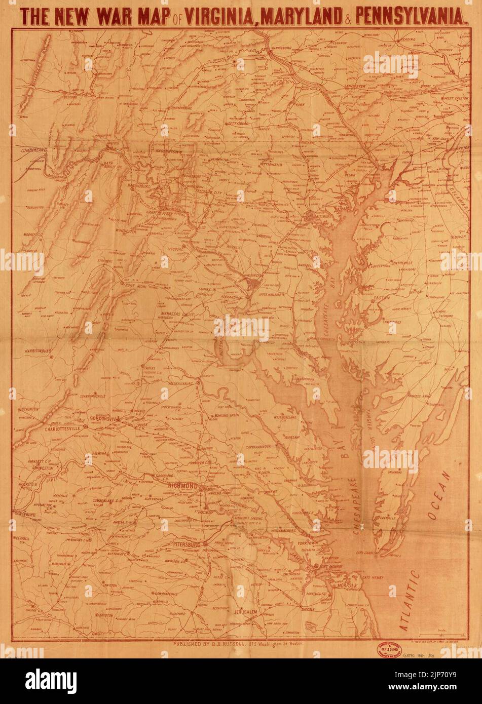 The new war map of Virginia, Maryland & Pennsylvania Stock Photo - Alamy