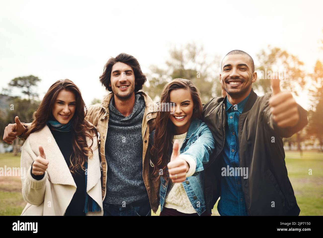 Happy to be part of our friend group. Portrait of a group of cheerful ...