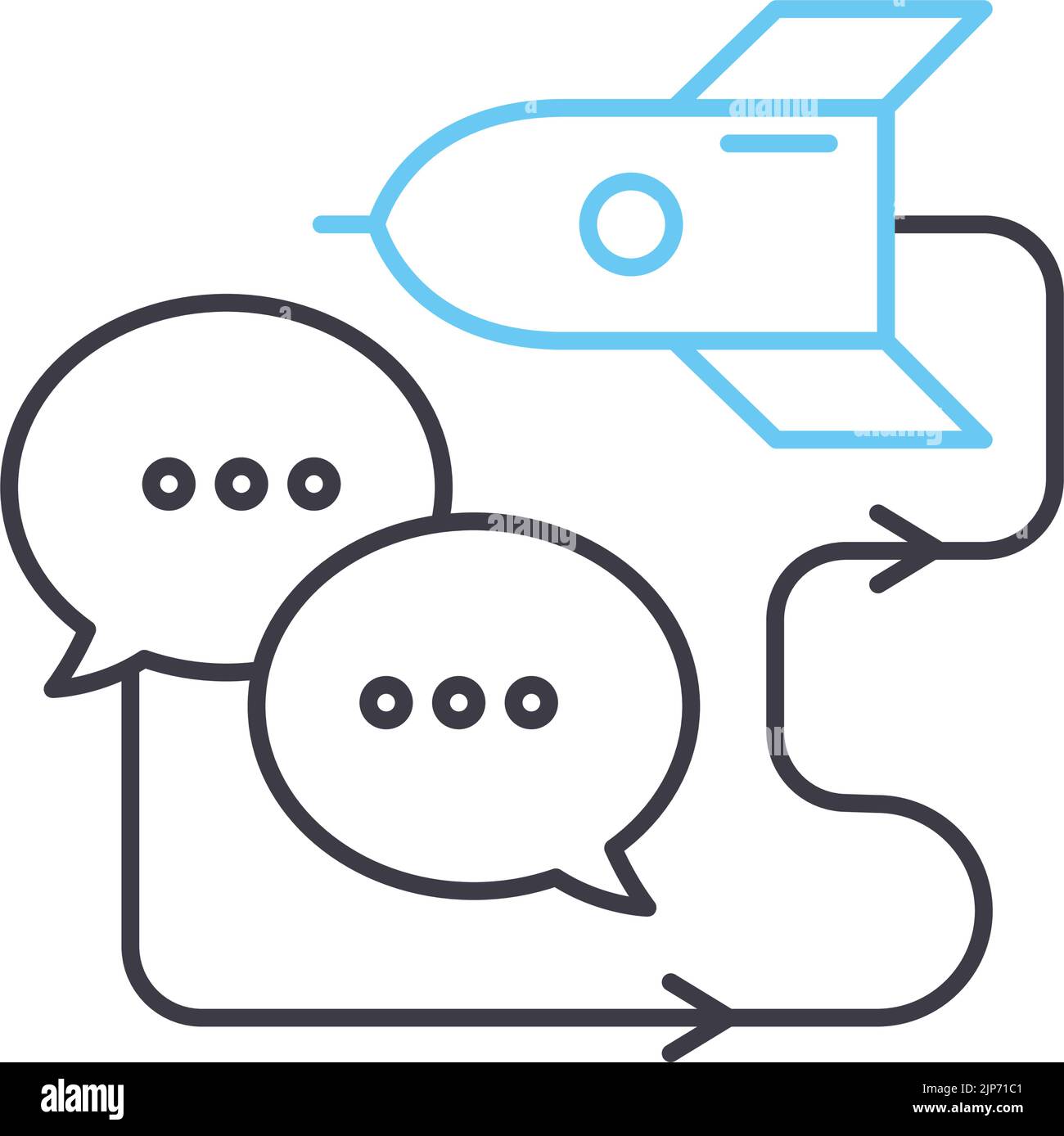 development process line icon, outline symbol, vector illustration ...