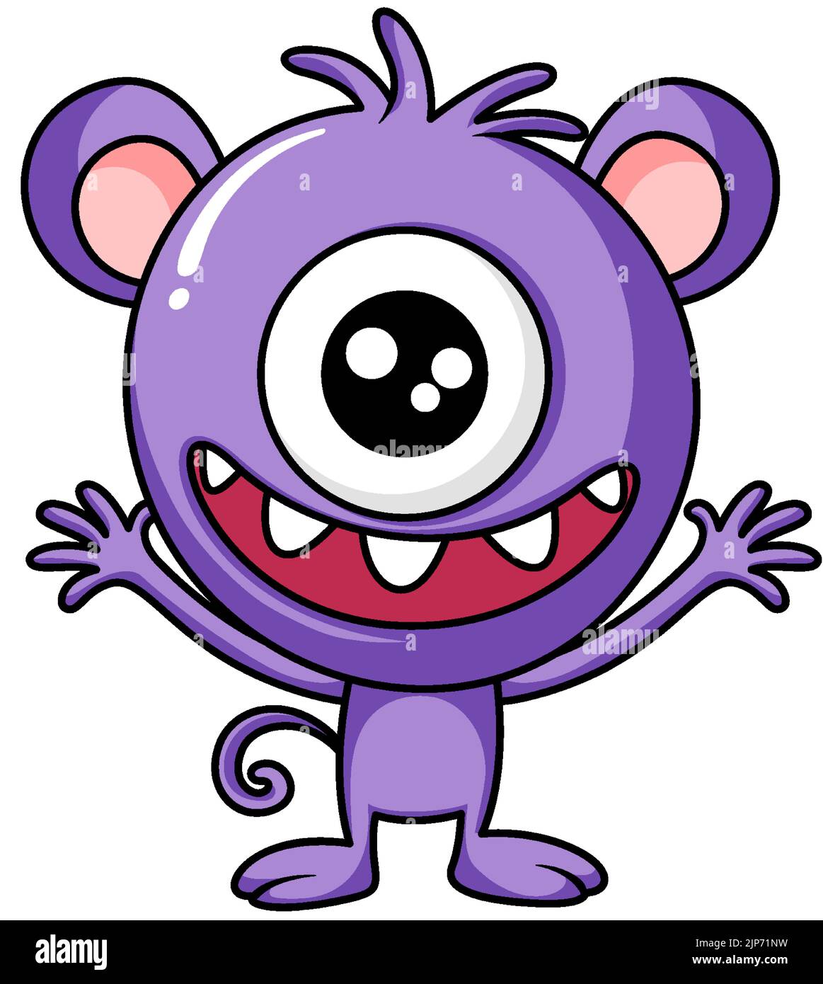 Cute one eyed monster character illustration Stock Vector Image & Art ...