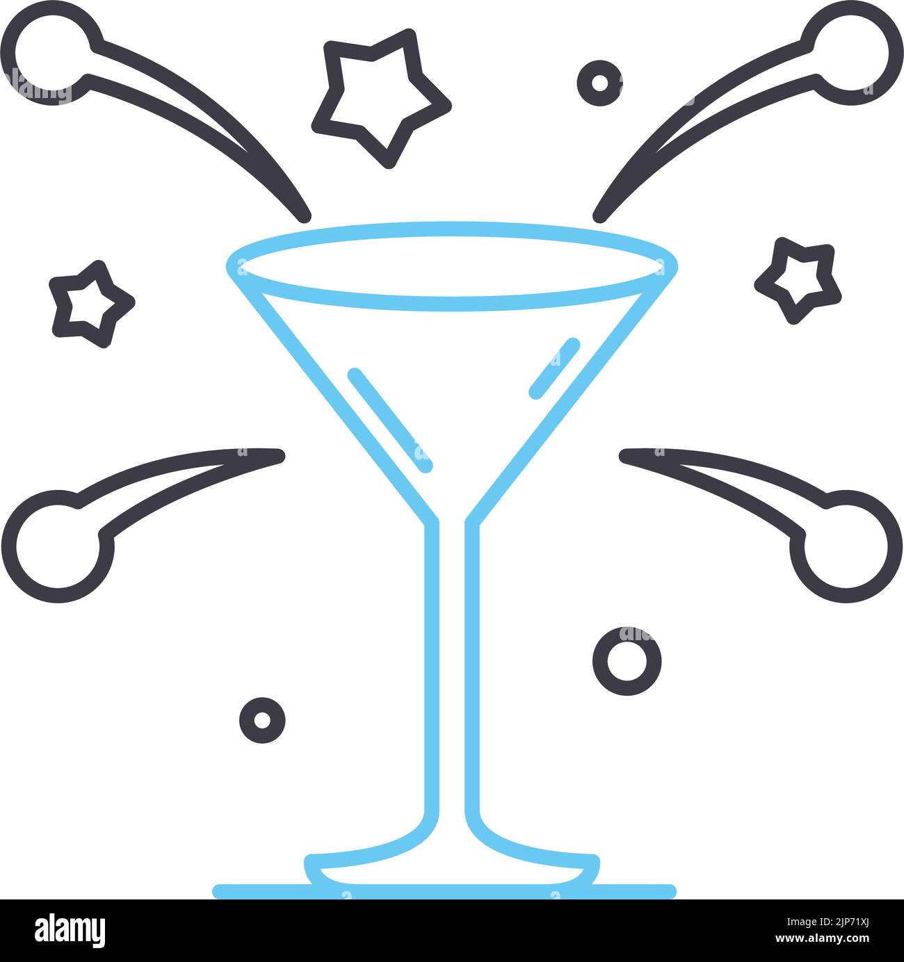 celebration line icon, outline symbol, vector illustration, concept ...