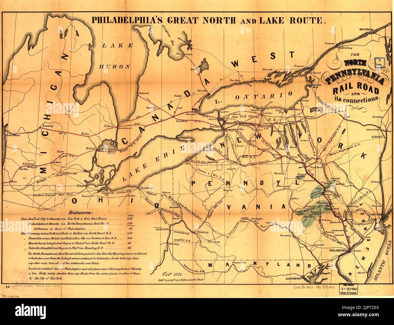 The North Pennsylvania Rail Road and its connections, Octr. 1853 Stock ...