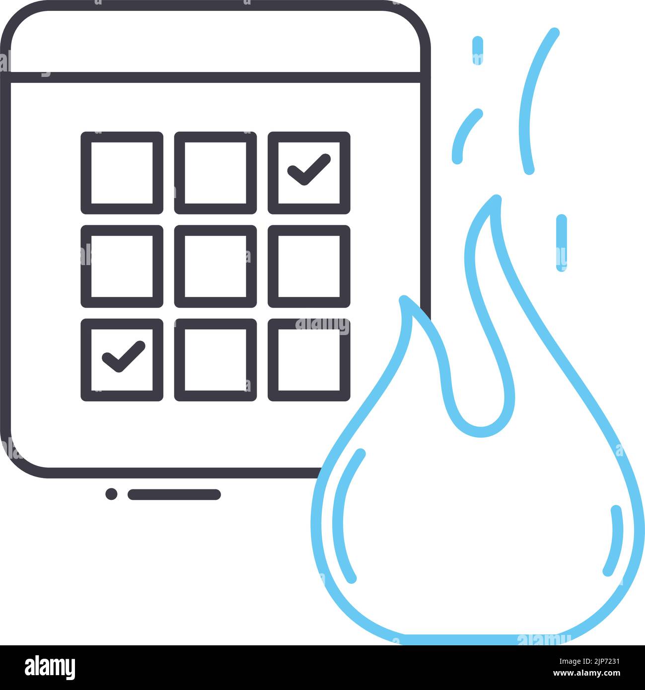 deadline line icon, outline symbol, vector illustration, concept sign ...