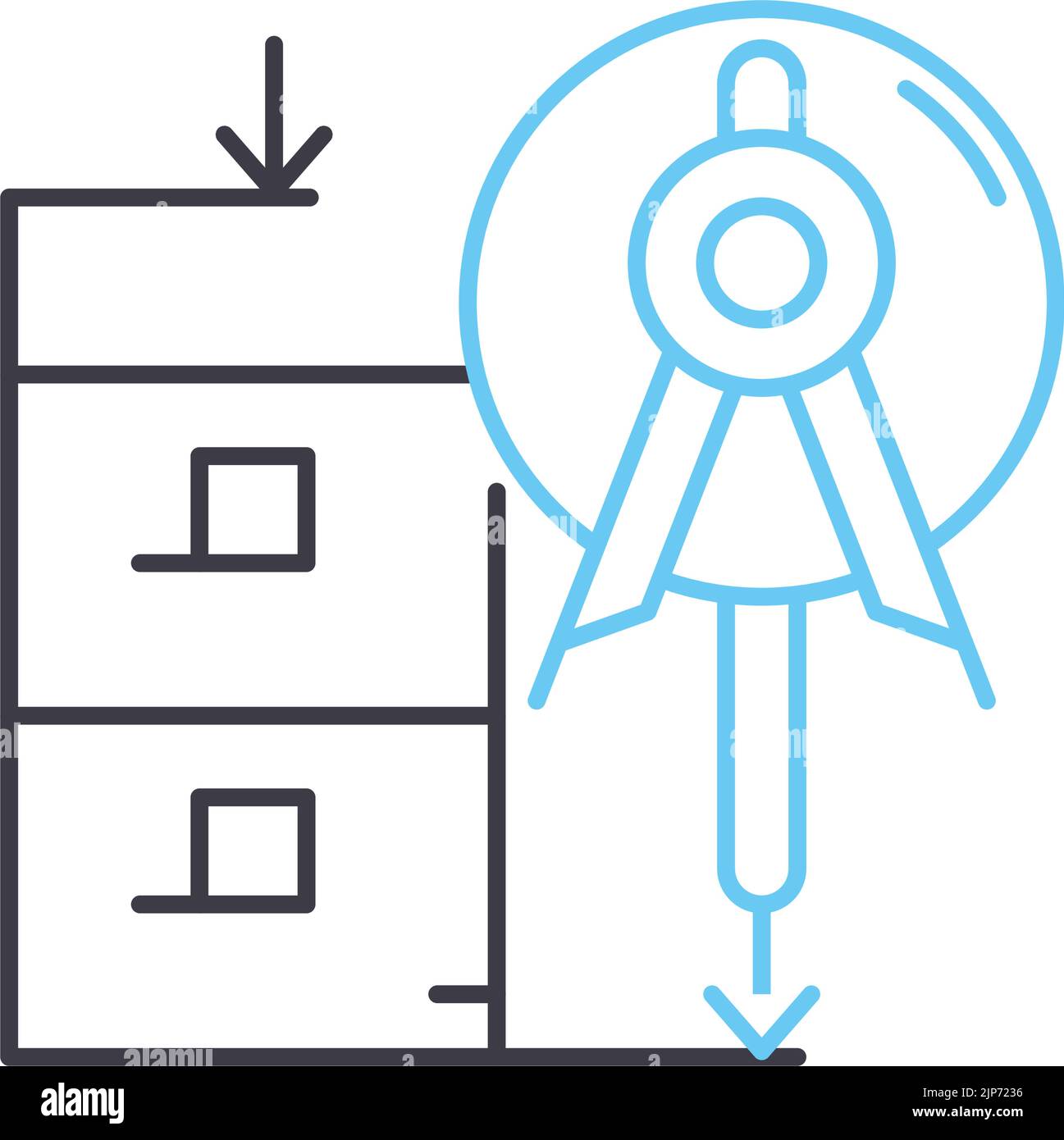 design analysis line icon, outline symbol, vector illustration, concept ...
