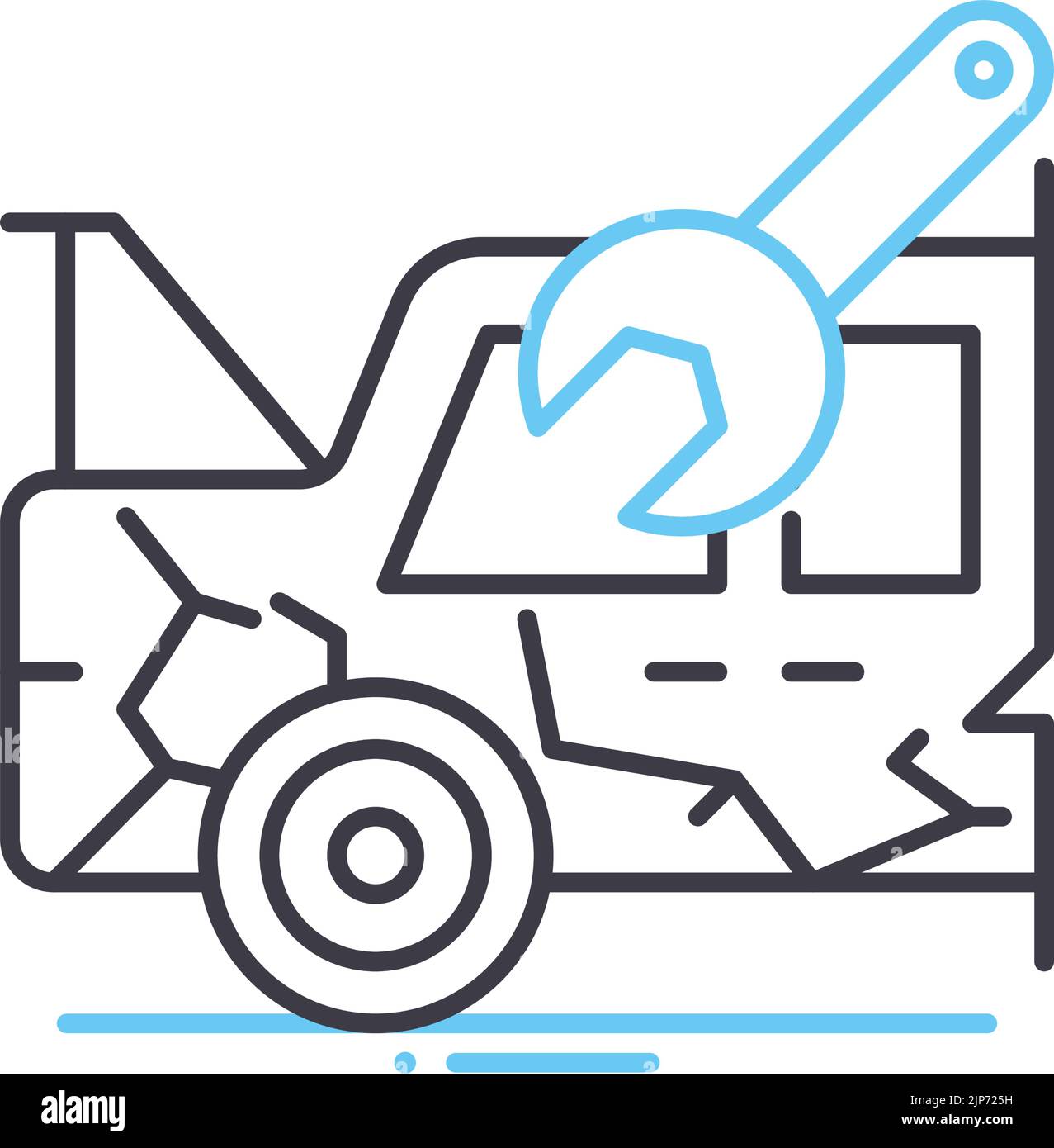 car body paint repair line icon, outline symbol, vector illustration ...