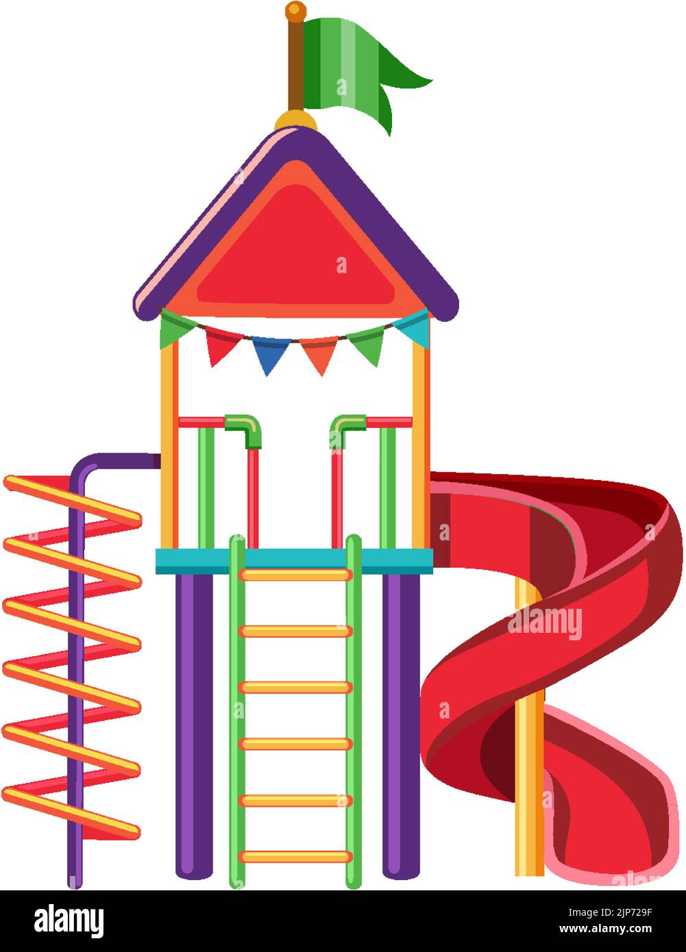 Outdoor playground slide for kids illustration Stock Vector Image & Art ...