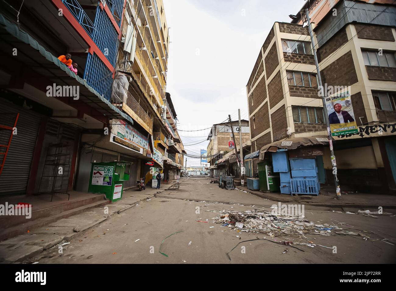 Businesses at the Kamkunji market in Nairobi were closed early due to ...