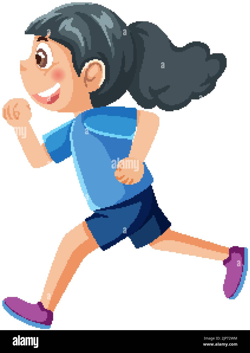 Running girl cartoon character illustration Stock Vector Image & Art ...