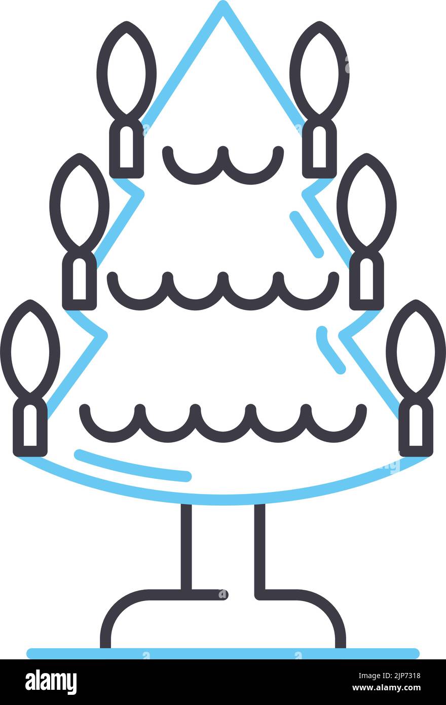 christmas line icon, outline symbol, vector illustration, concept sign ...