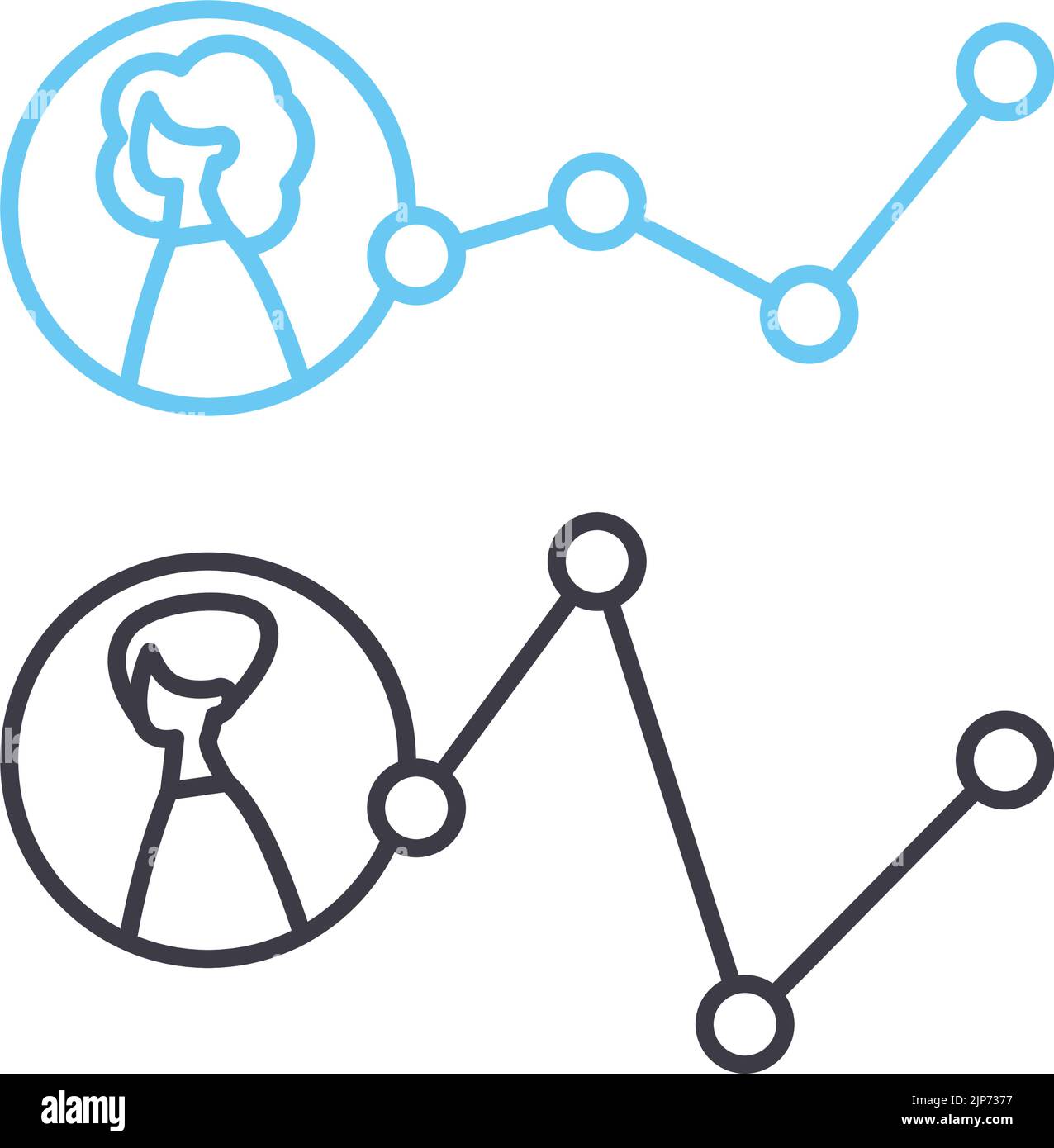demographic line icon, outline symbol, vector illustration, concept ...