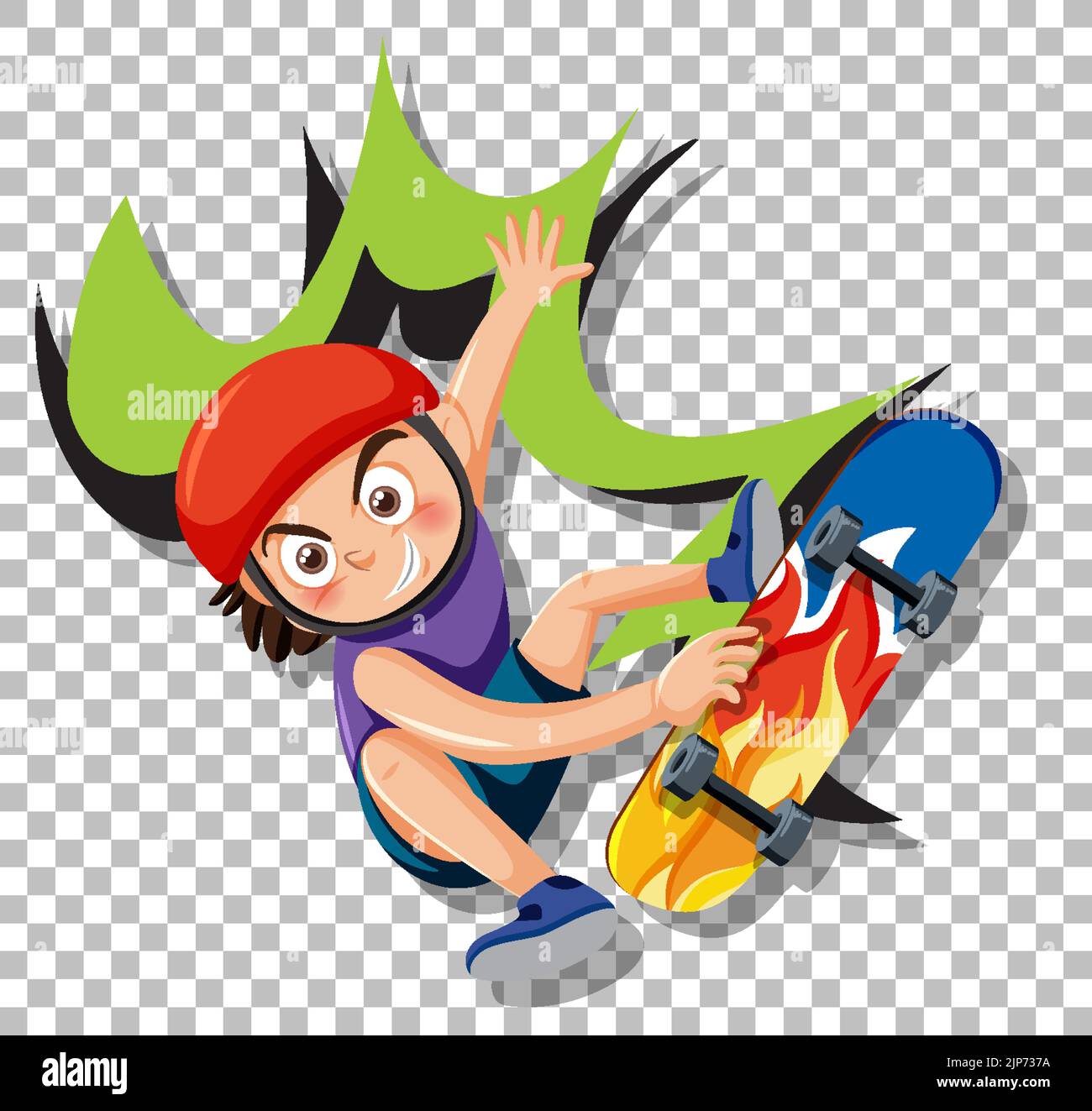 Girl on skateboard cartoon character illustration Stock Vector Image ...