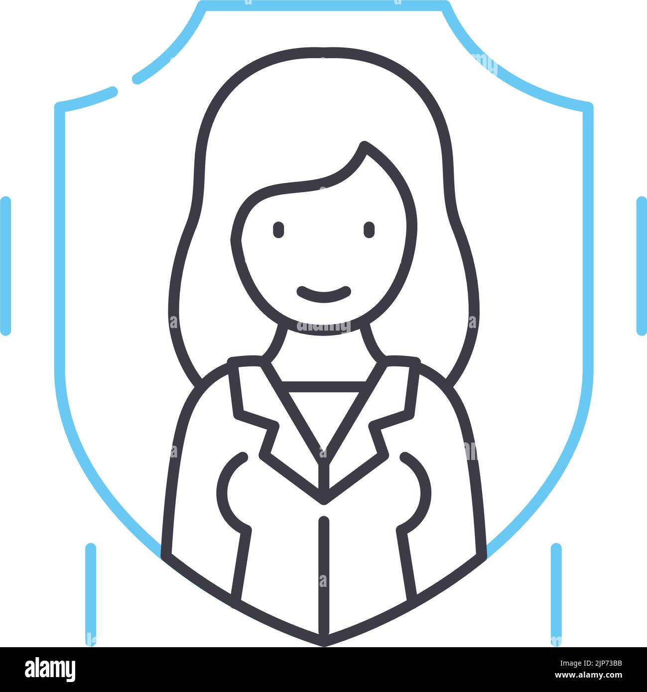 employee insurance line icon, outline symbol, vector illustration ...
