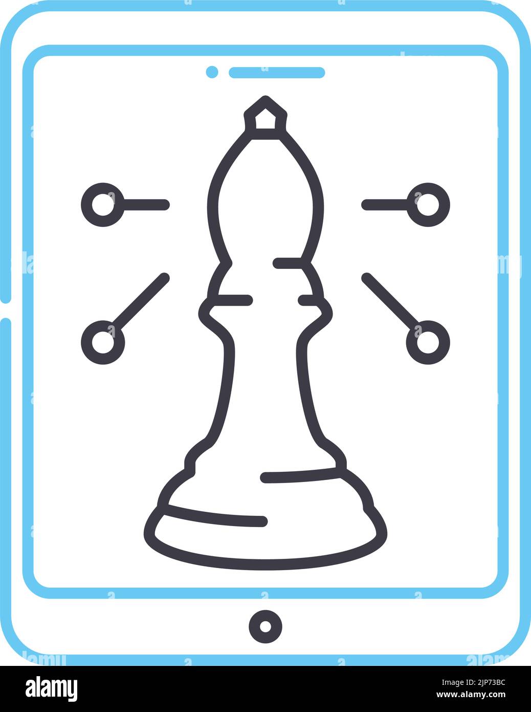 digital strategy line icon, outline symbol, vector illustration ...