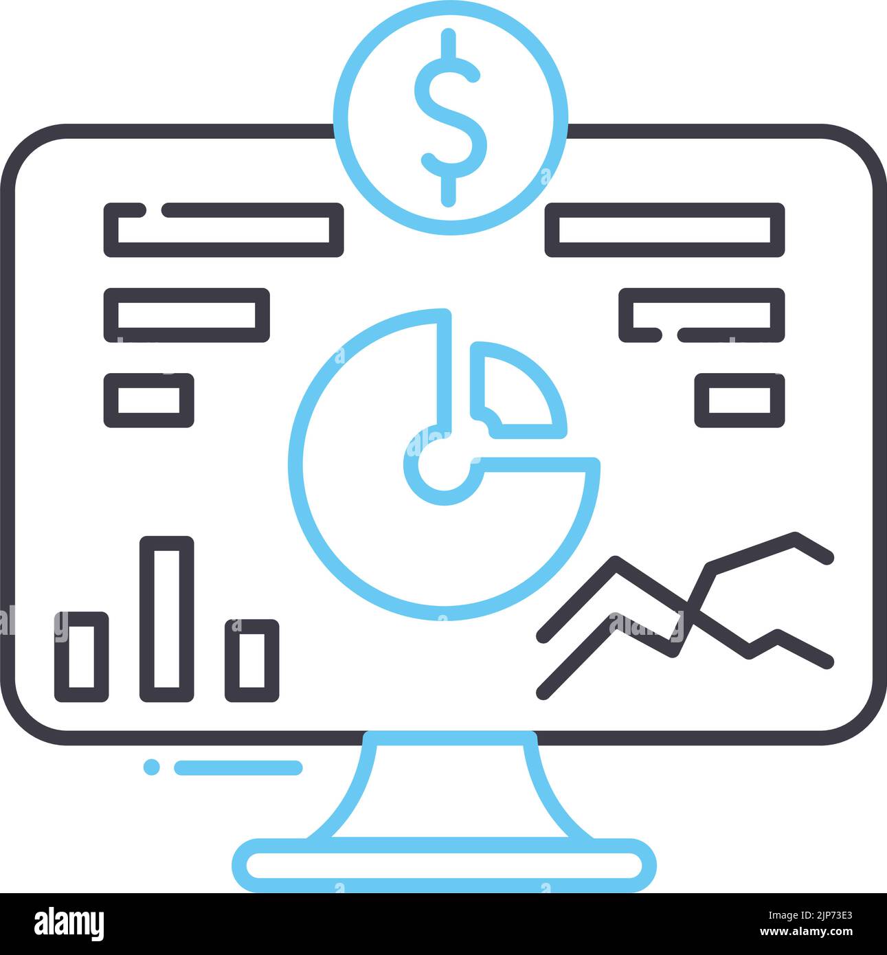 business performance line icon, outline symbol, vector illustration ...