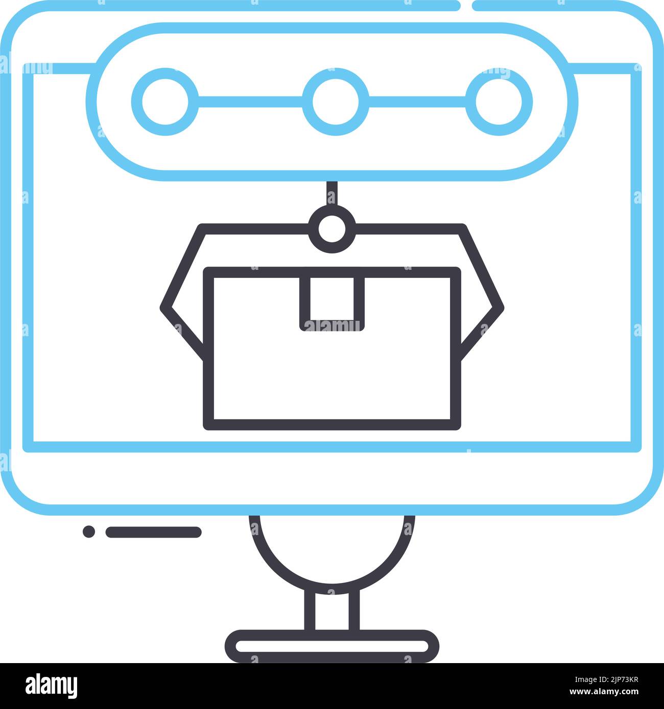 computer added manufactoring line icon, outline symbol, vector ... computer added manufactoring line icon, outline symbol, vector ...