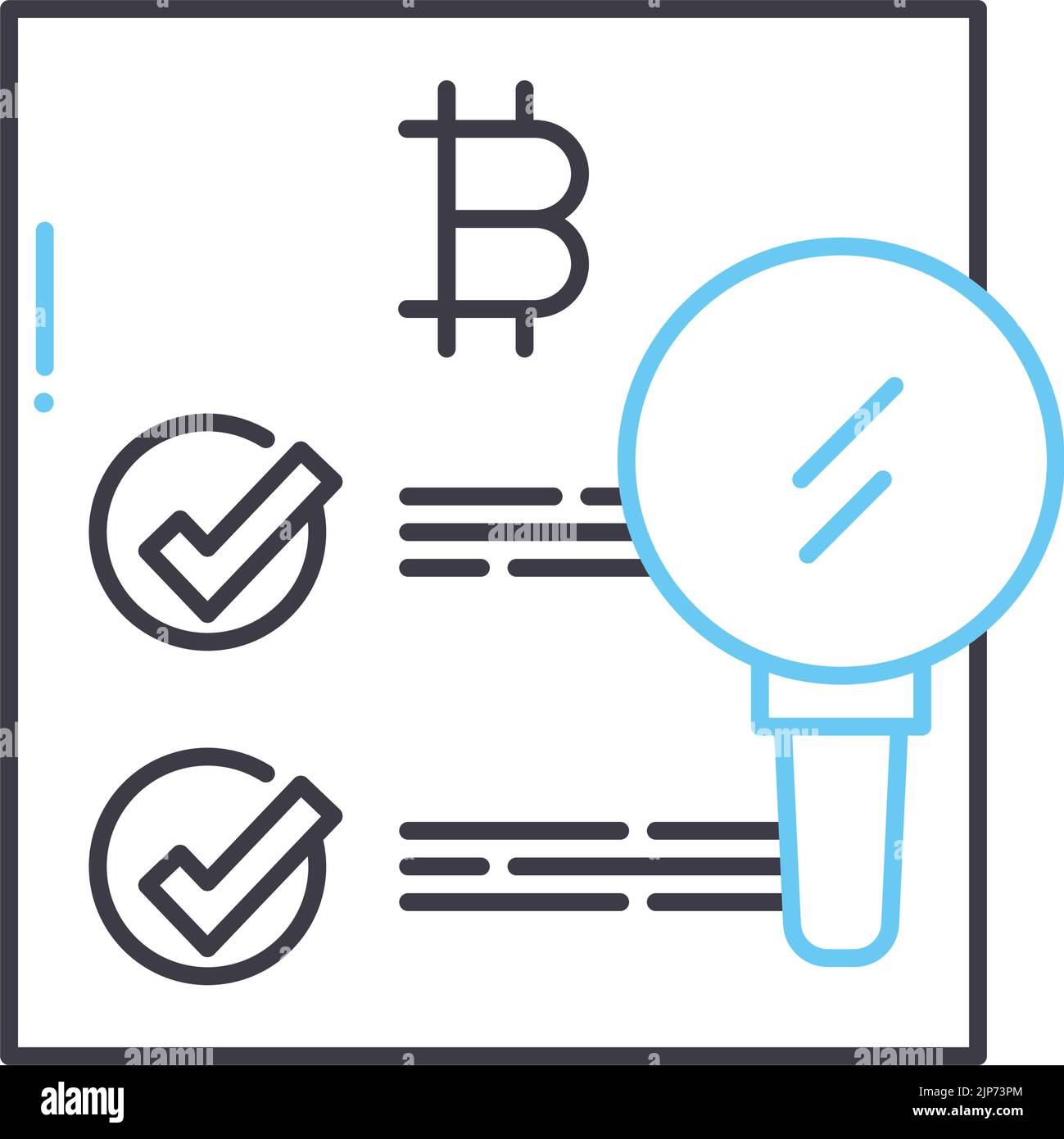 data confirmation line icon, outline symbol, vector illustration ...