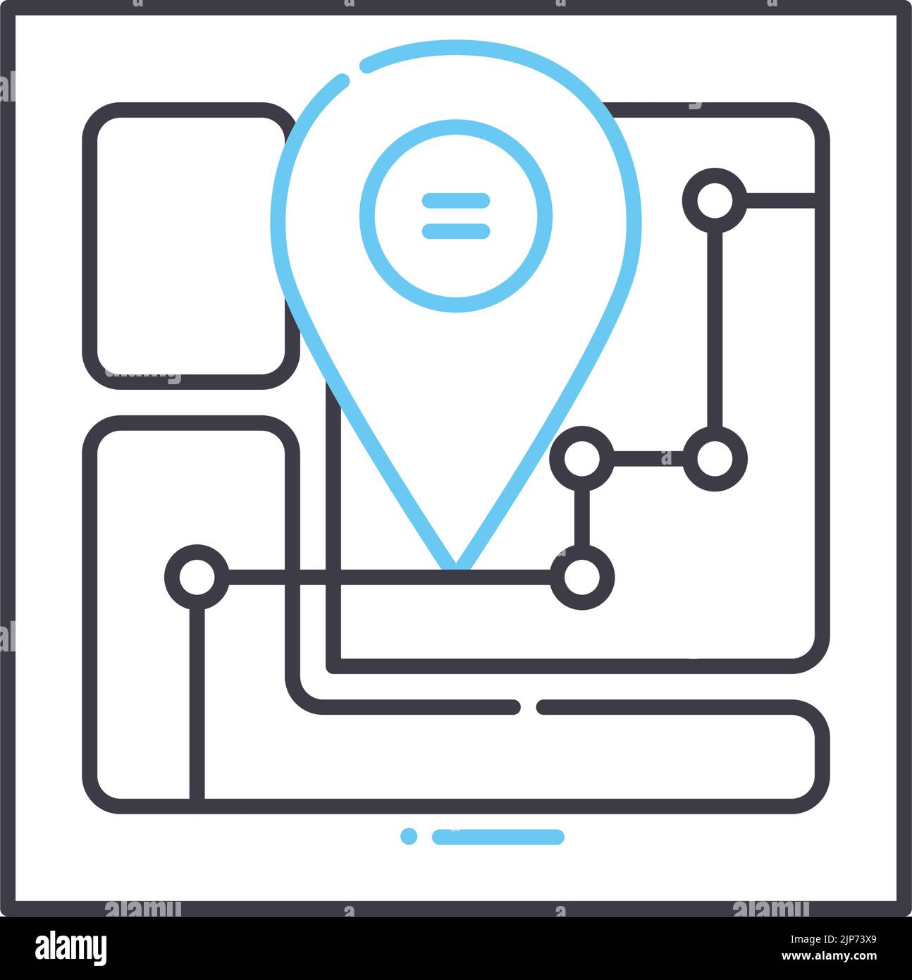 destination map line icon, outline symbol, vector illustration, concept ...