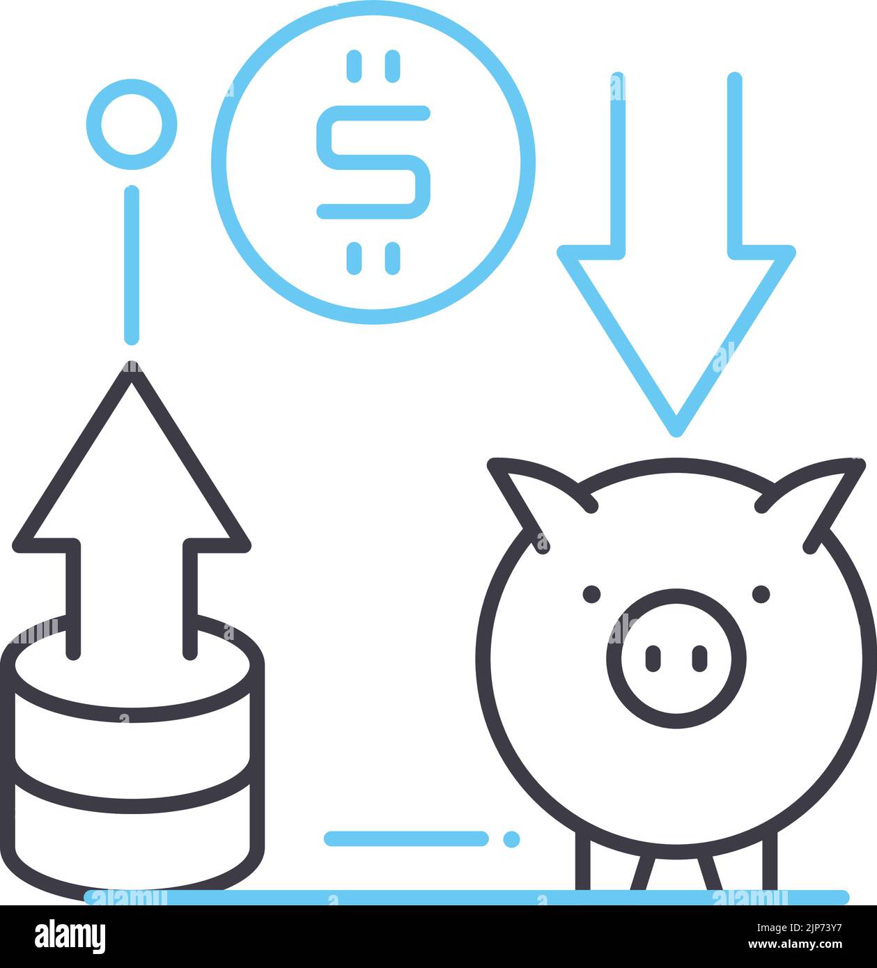 costs and benefits line icon, outline symbol, vector illustration ...