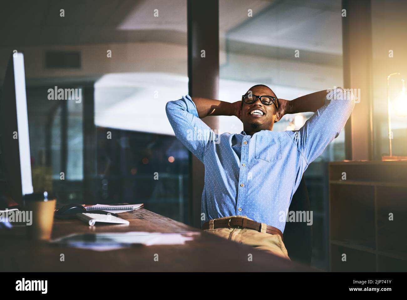Business man relaxing desk boss hi-res stock photography and images - Alamy