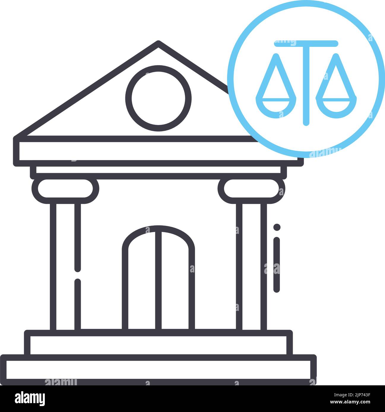 coutr of justice line icon, outline symbol, vector illustration ...