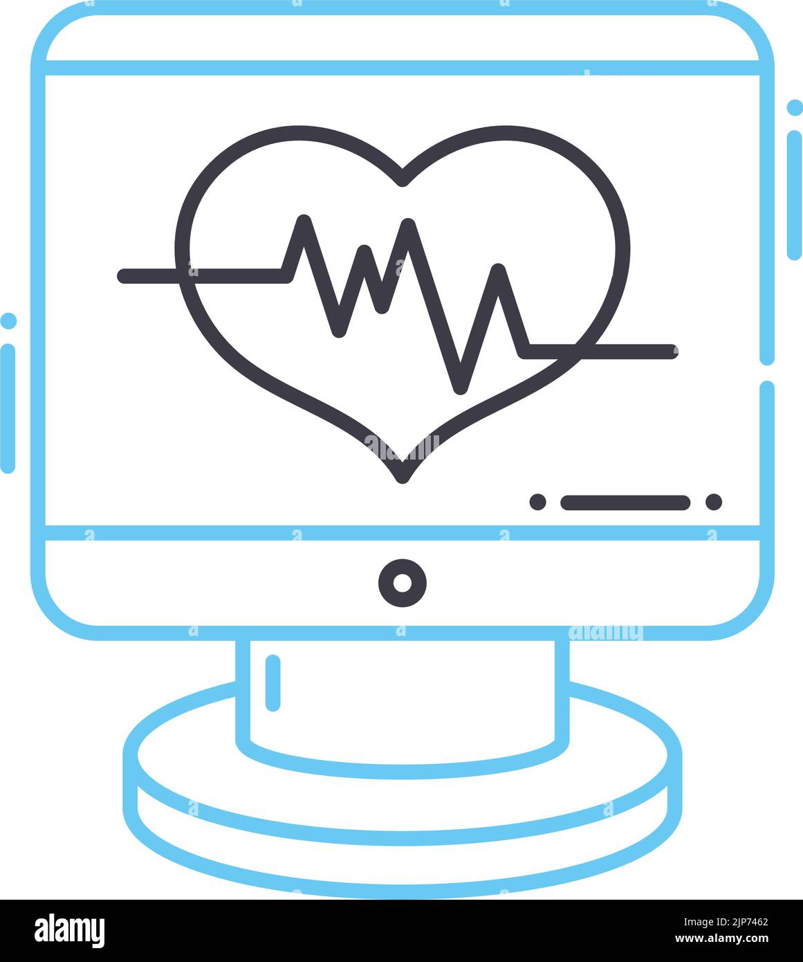 ecg tracing line icon, outline symbol, vector illustration, concept ...