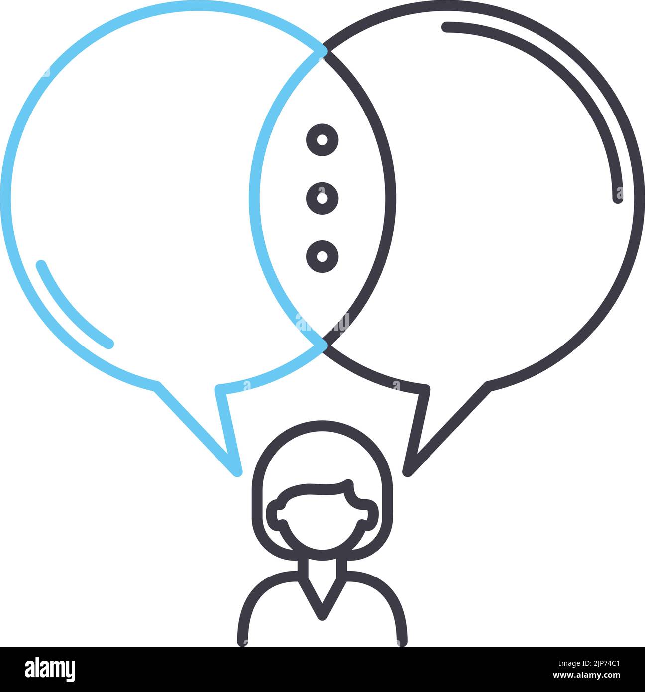 community feedback line icon, outline symbol, vector illustration ...