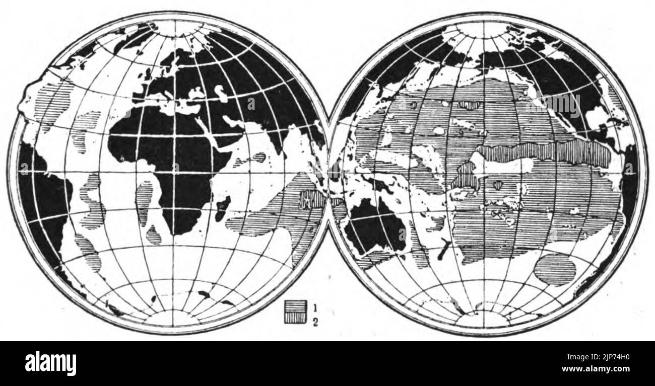 The origin of continents and oceans - Wegener (1924) - figure 24 Stock ...