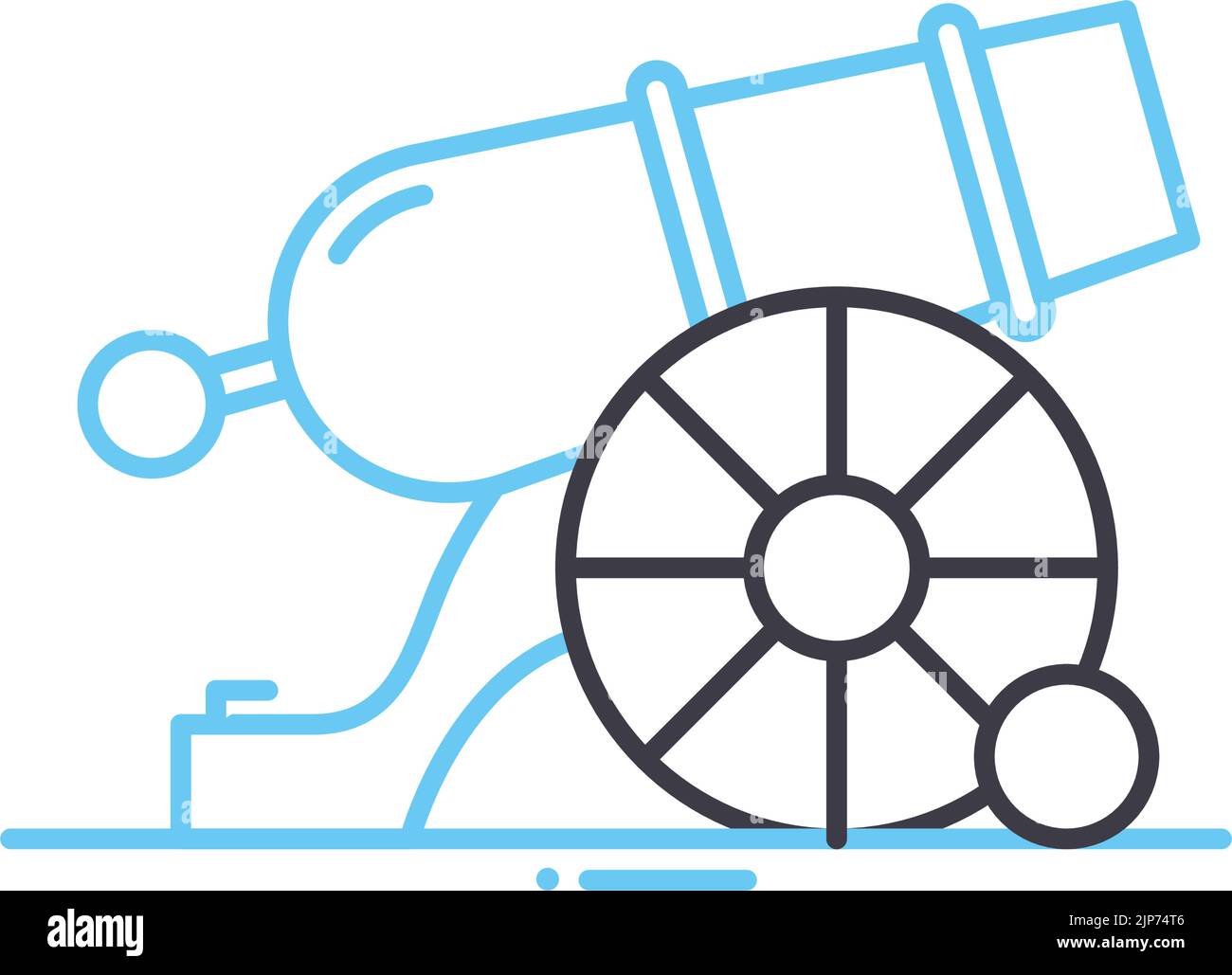cannon line icon, outline symbol, vector illustration, concept sign ...