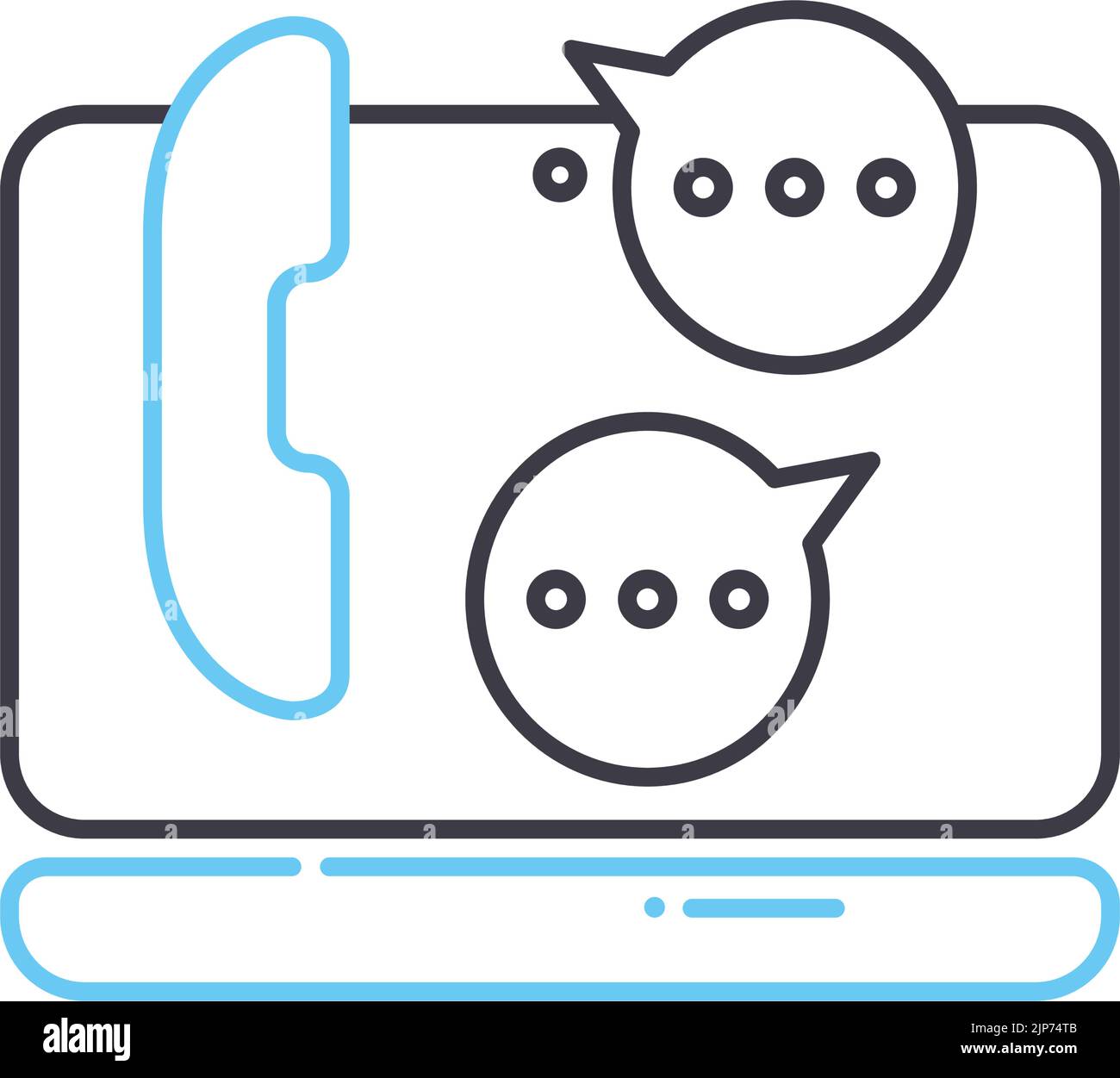 contact line icon, outline symbol, vector illustration, concept sign ...