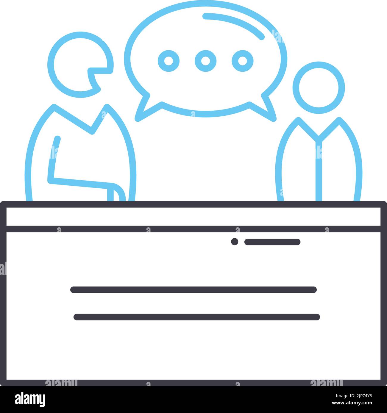 discussion line icon, outline symbol, vector illustration, concept sign ... discussion line icon, outline symbol, vector illustration, concept sign ...