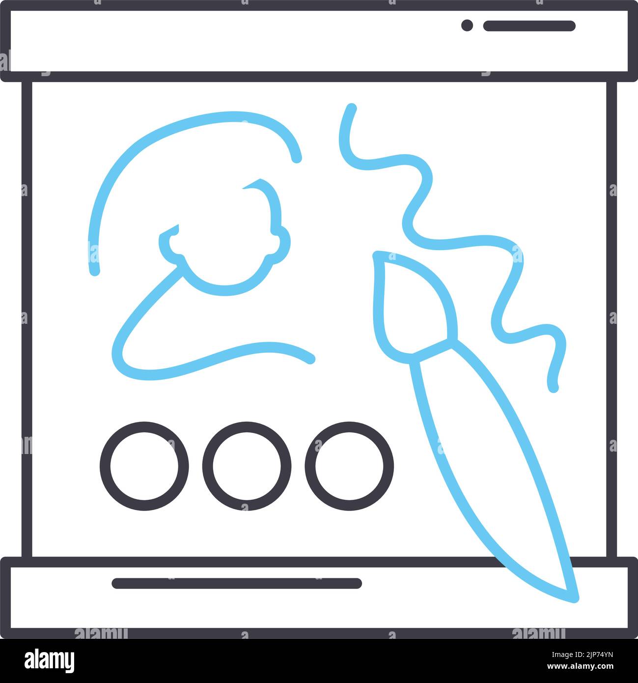 creative activities line icon, outline symbol, vector illustration ...