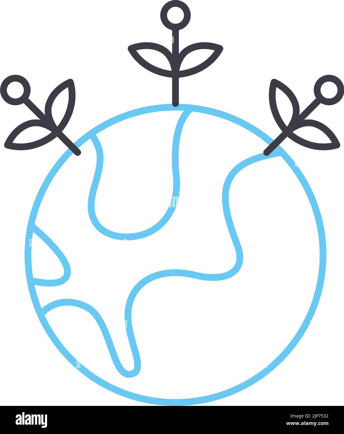 environment line icon, outline symbol, vector illustration, concept ...