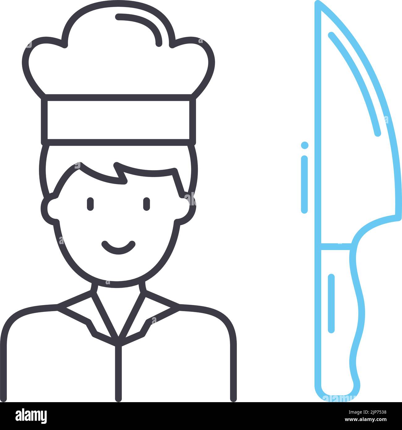 chef line icon, outline symbol, vector illustration, concept sign Stock ...