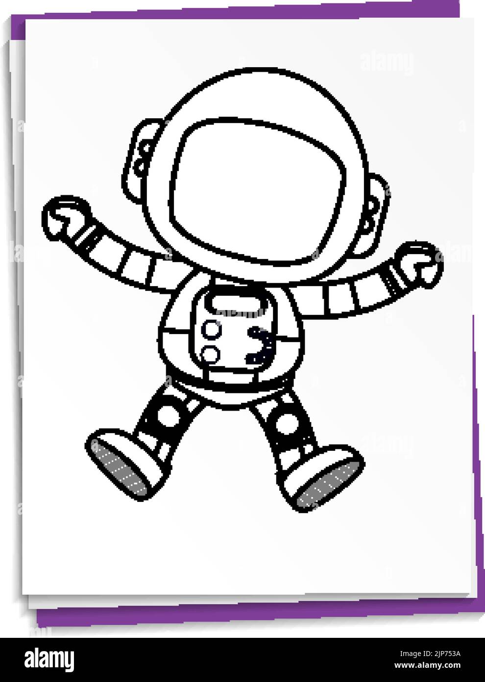 Hand drawn astronaut on paper illustration Stock Vector Image & Art - Alamy