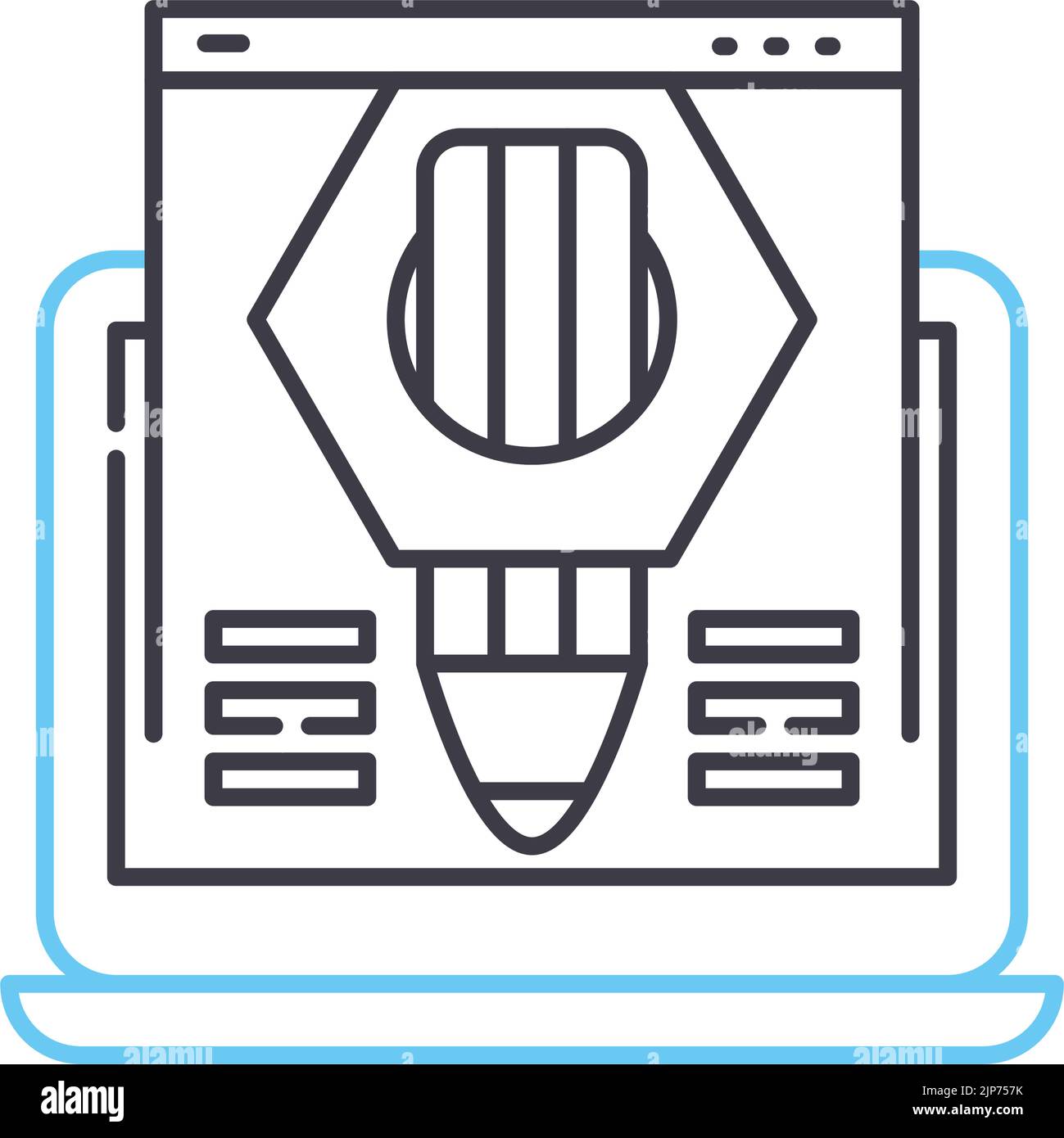 Content Management Line Icon Outline Symbol Vector Illustration
