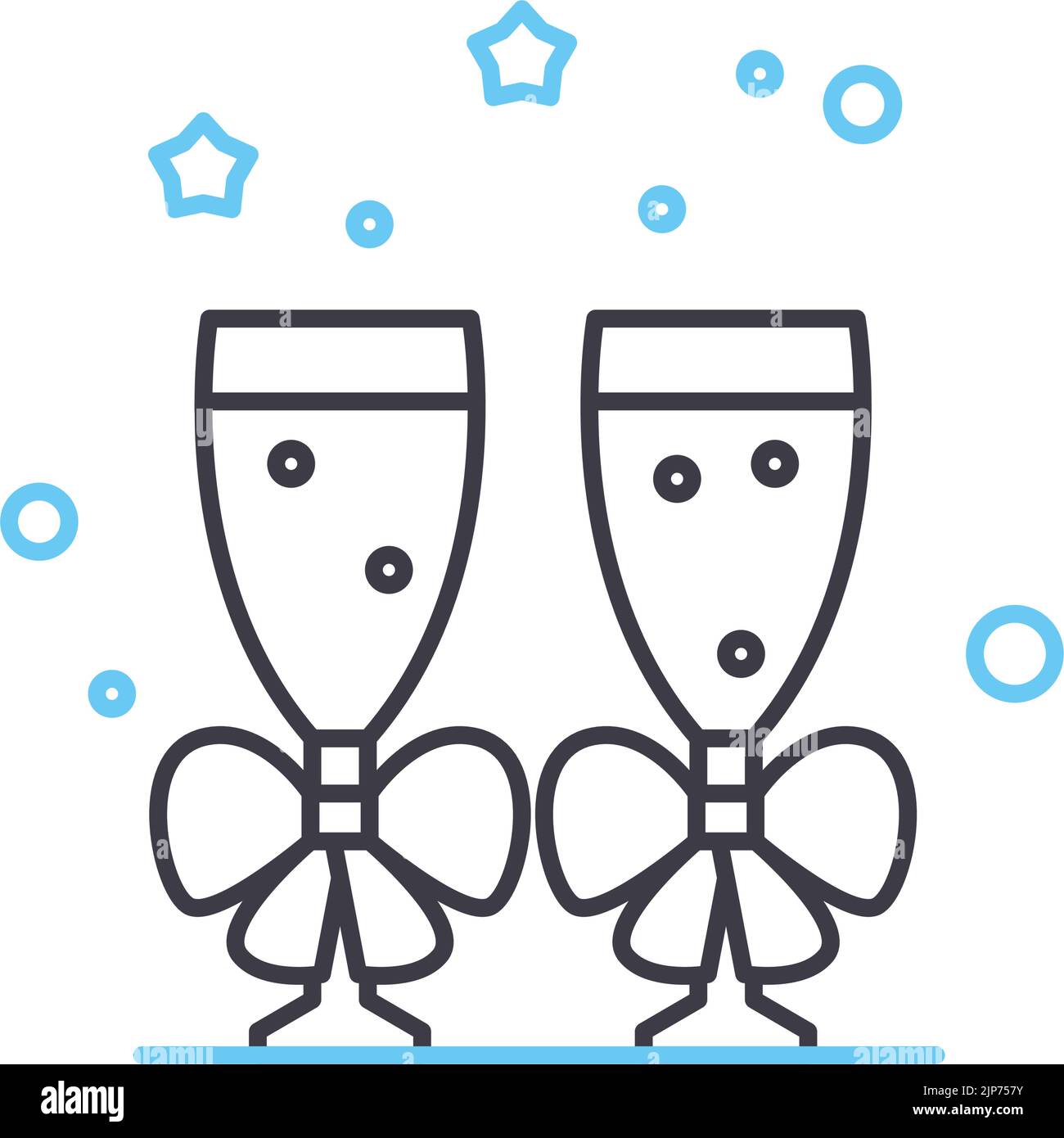 congratulation line icon, outline symbol, vector illustration, concept ...