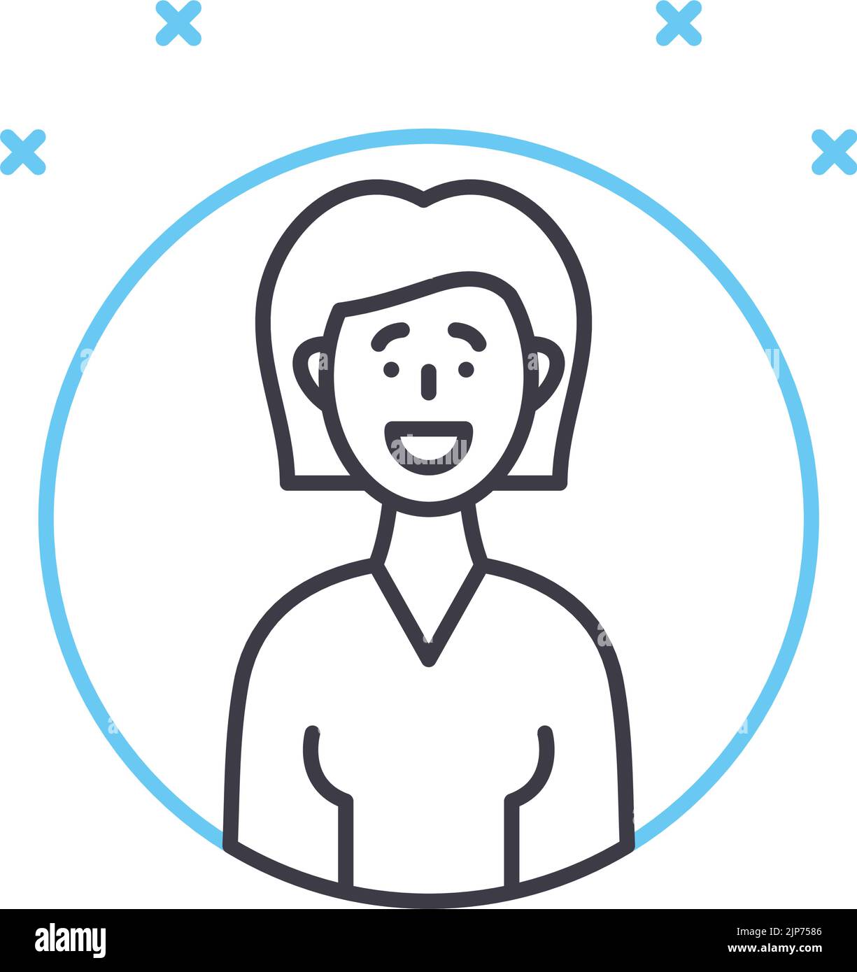 female line icon, outline symbol, vector illustration, concept sign ...