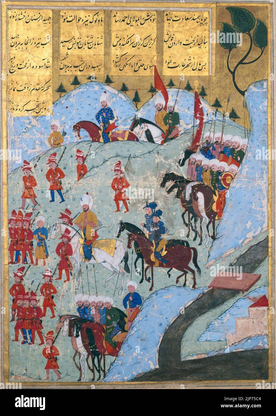 The Ottoman Army Marching On The City Of Tunis In 1569 Ce Stock Photo ...