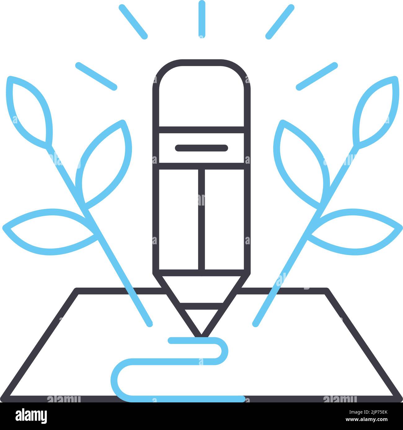 creative learning line icon, outline symbol, vector illustration ...