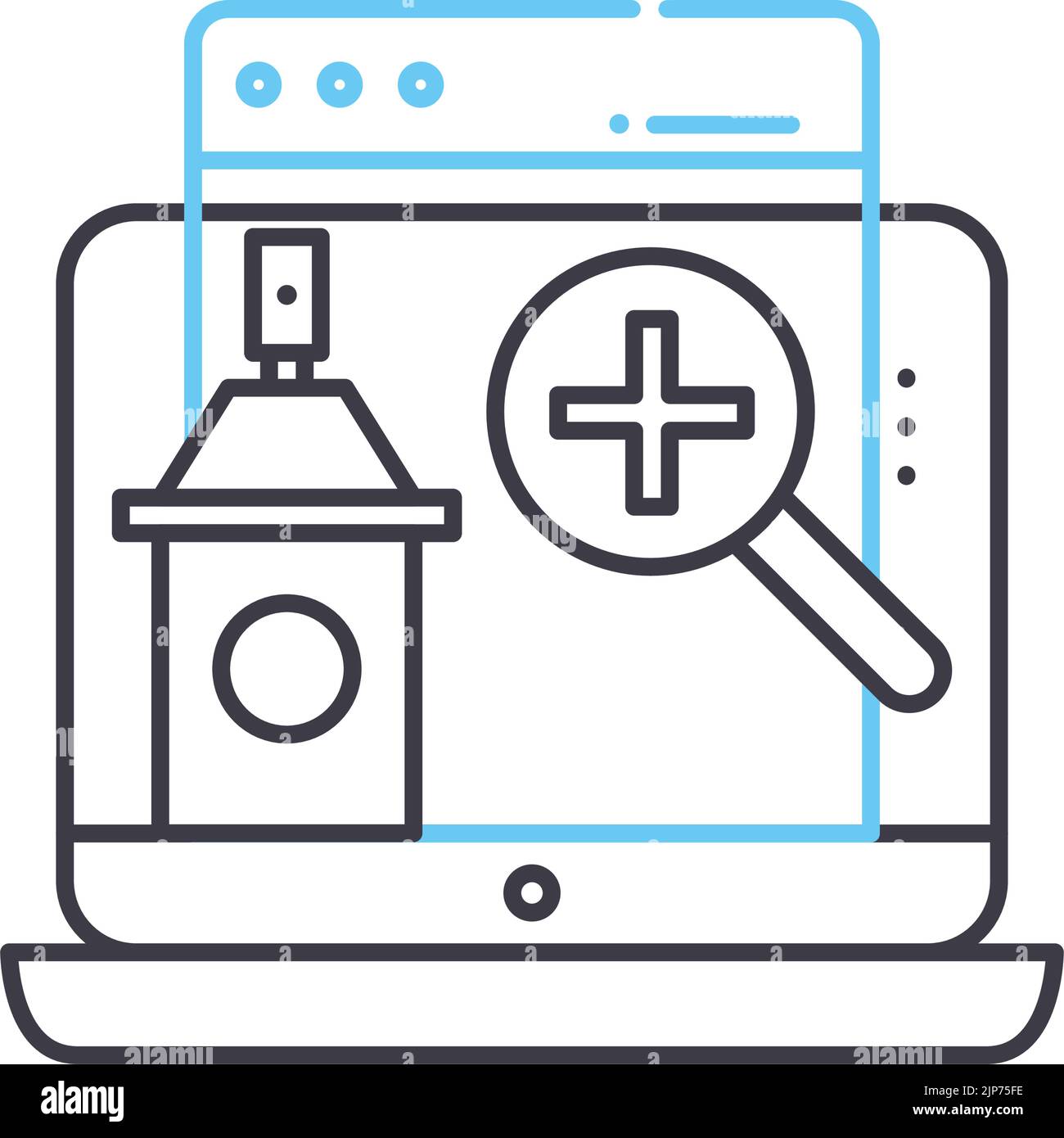 digital graphics line icon, outline symbol, vector illustration ...