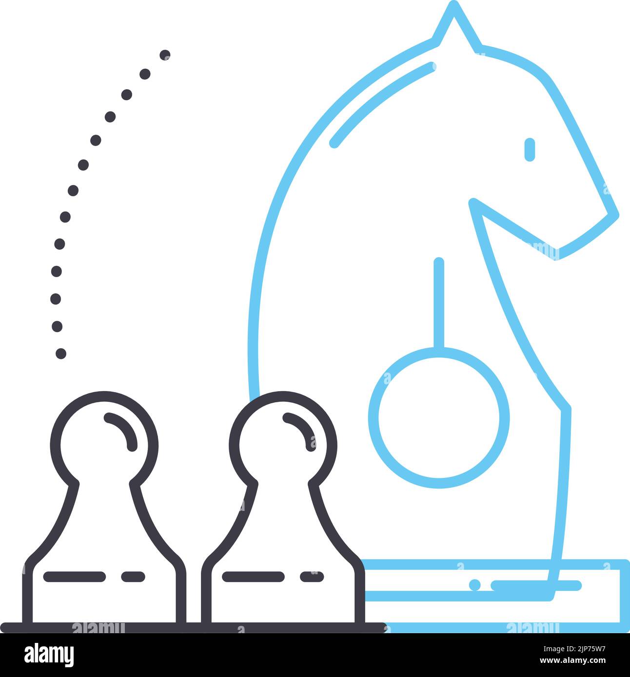 chess strategy line icon, outline symbol, vector illustration, concept ...