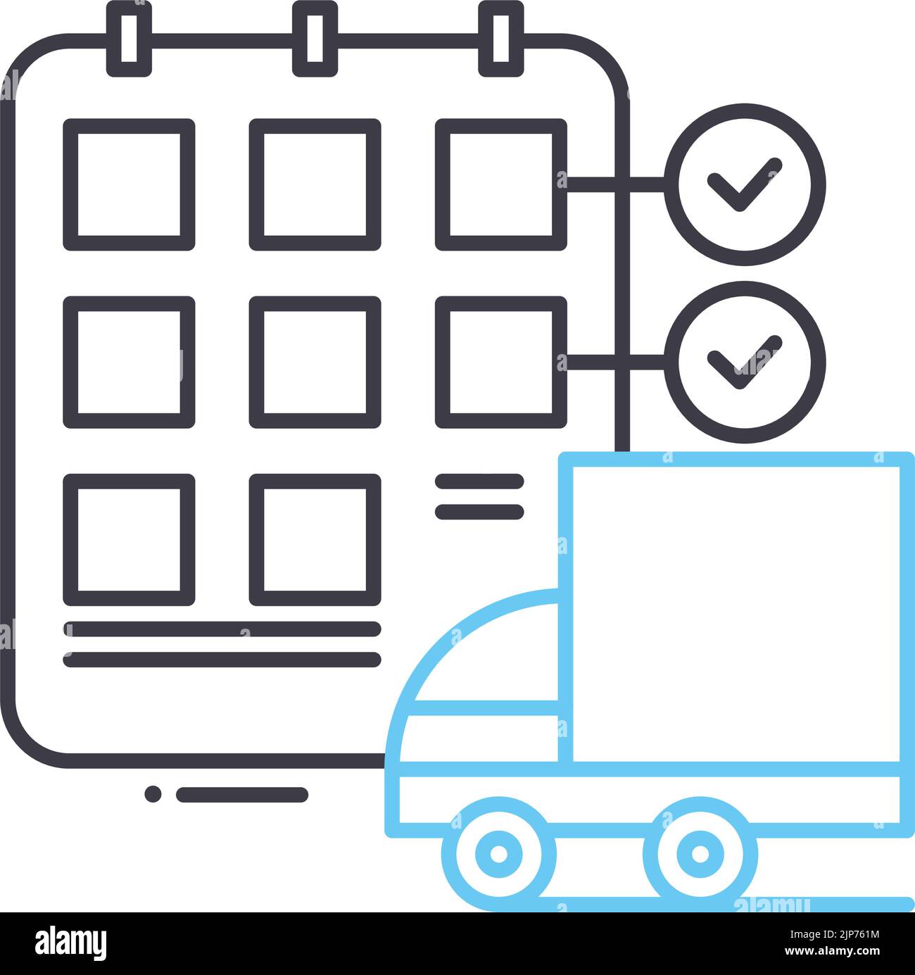 delivery schedule line icon, outline symbol, vector illustration ...