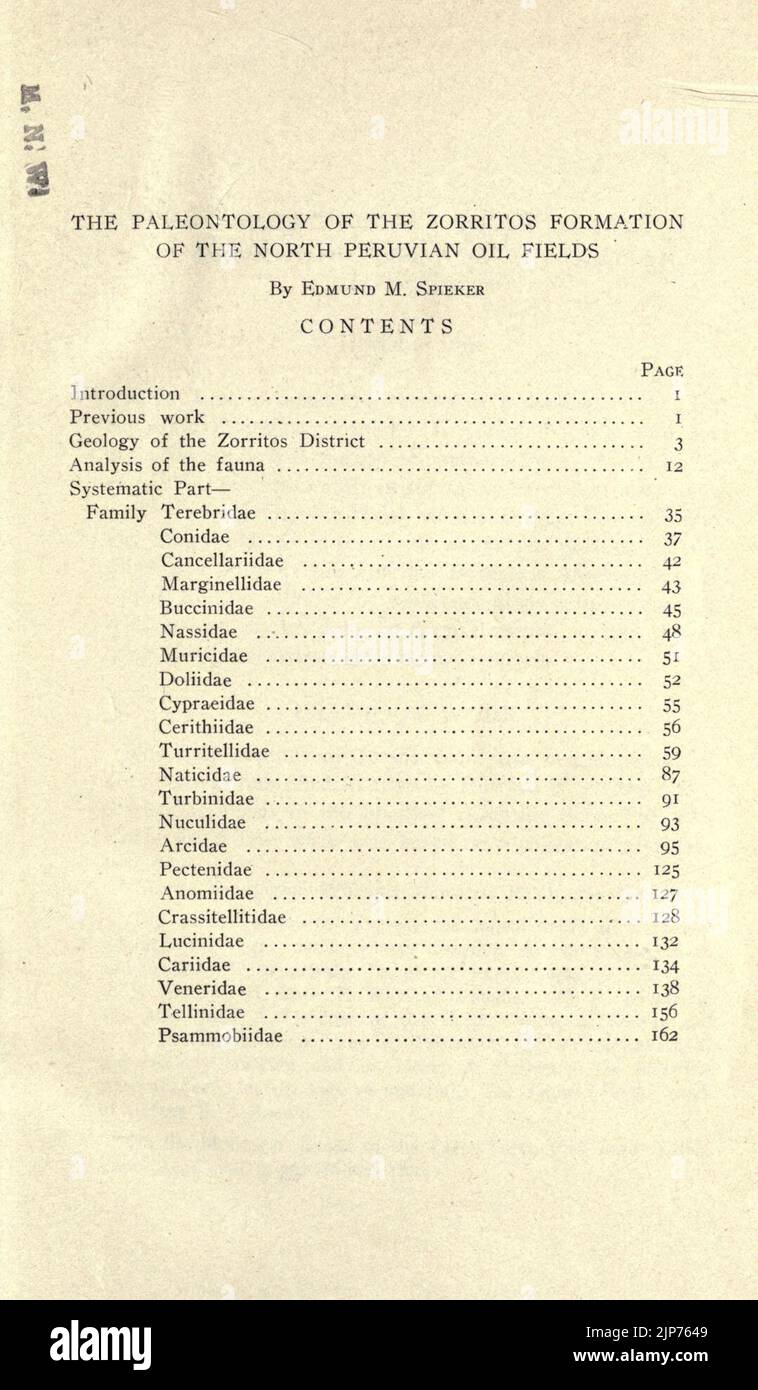 The paleontology of the Zorritos formation of the north Peruvian oil ...