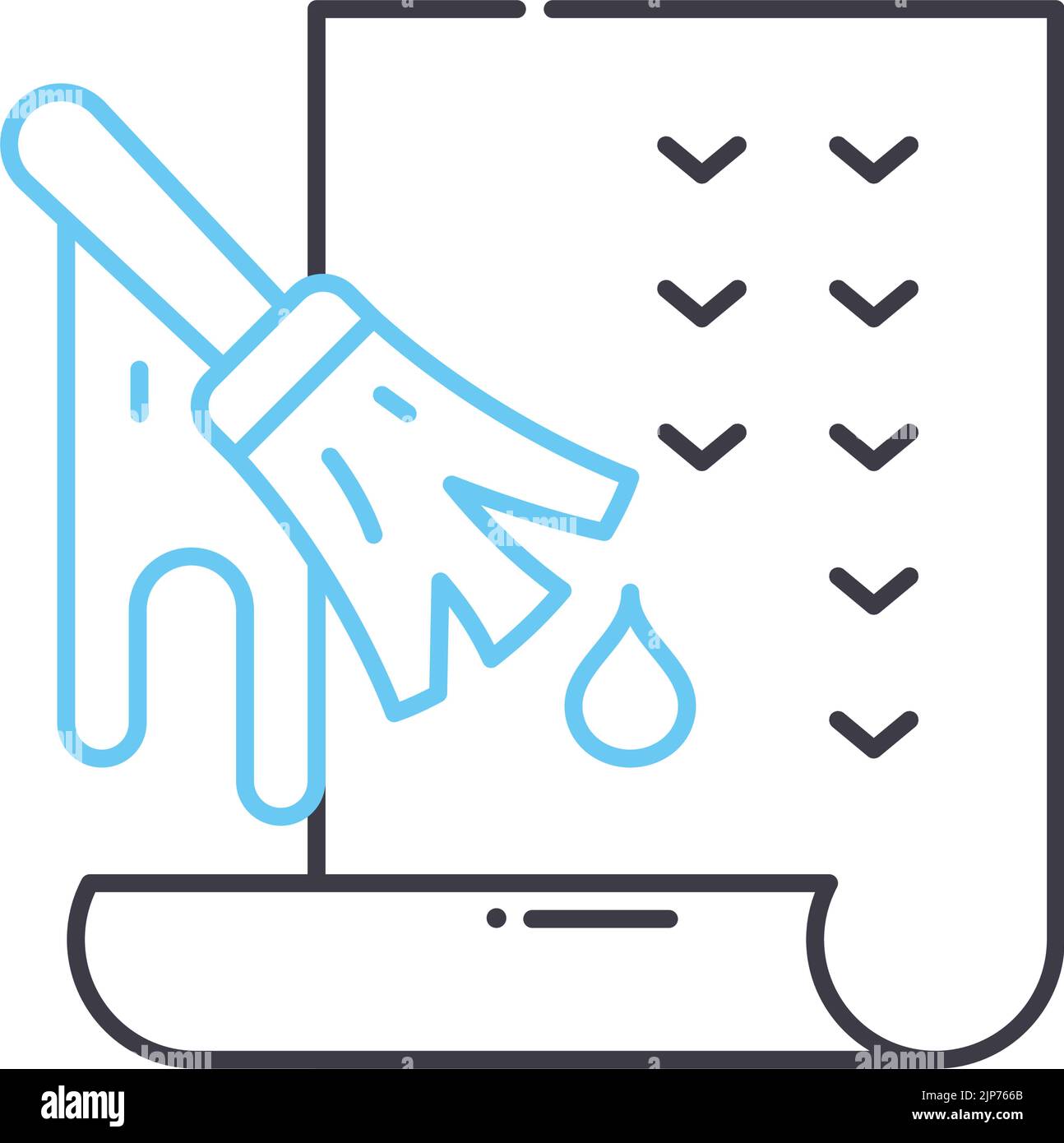 finishing work line icon, outline symbol, vector illustration, concept ...