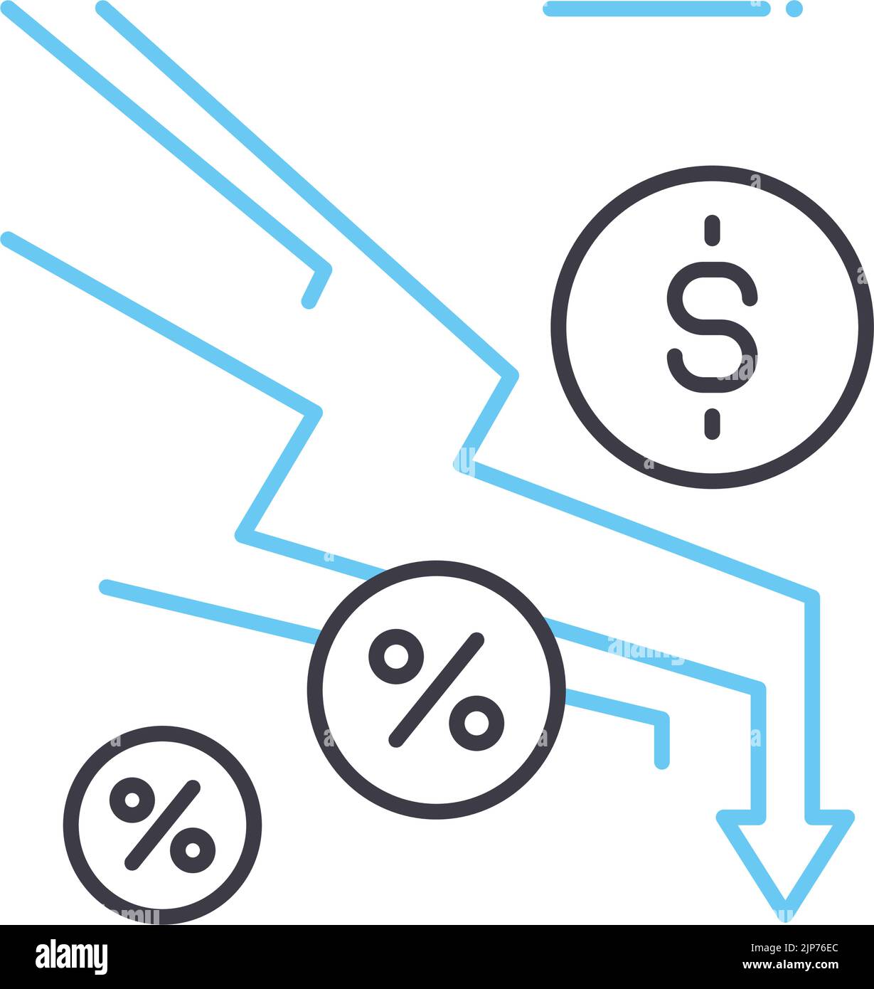 economic depreciation line icon, outline symbol, vector illustration ...