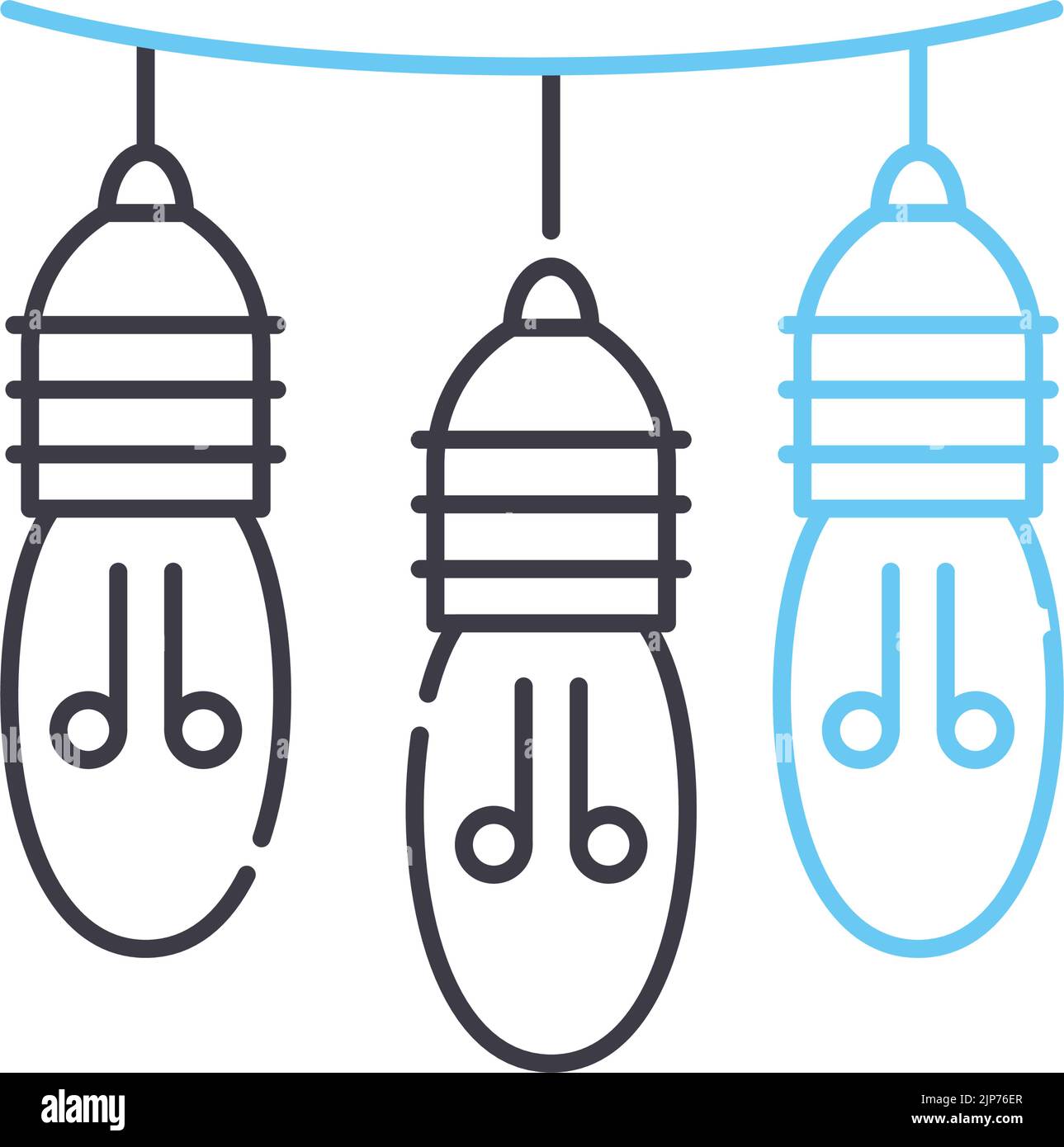 christmas lamp line icon, outline symbol, vector illustration, concept ...