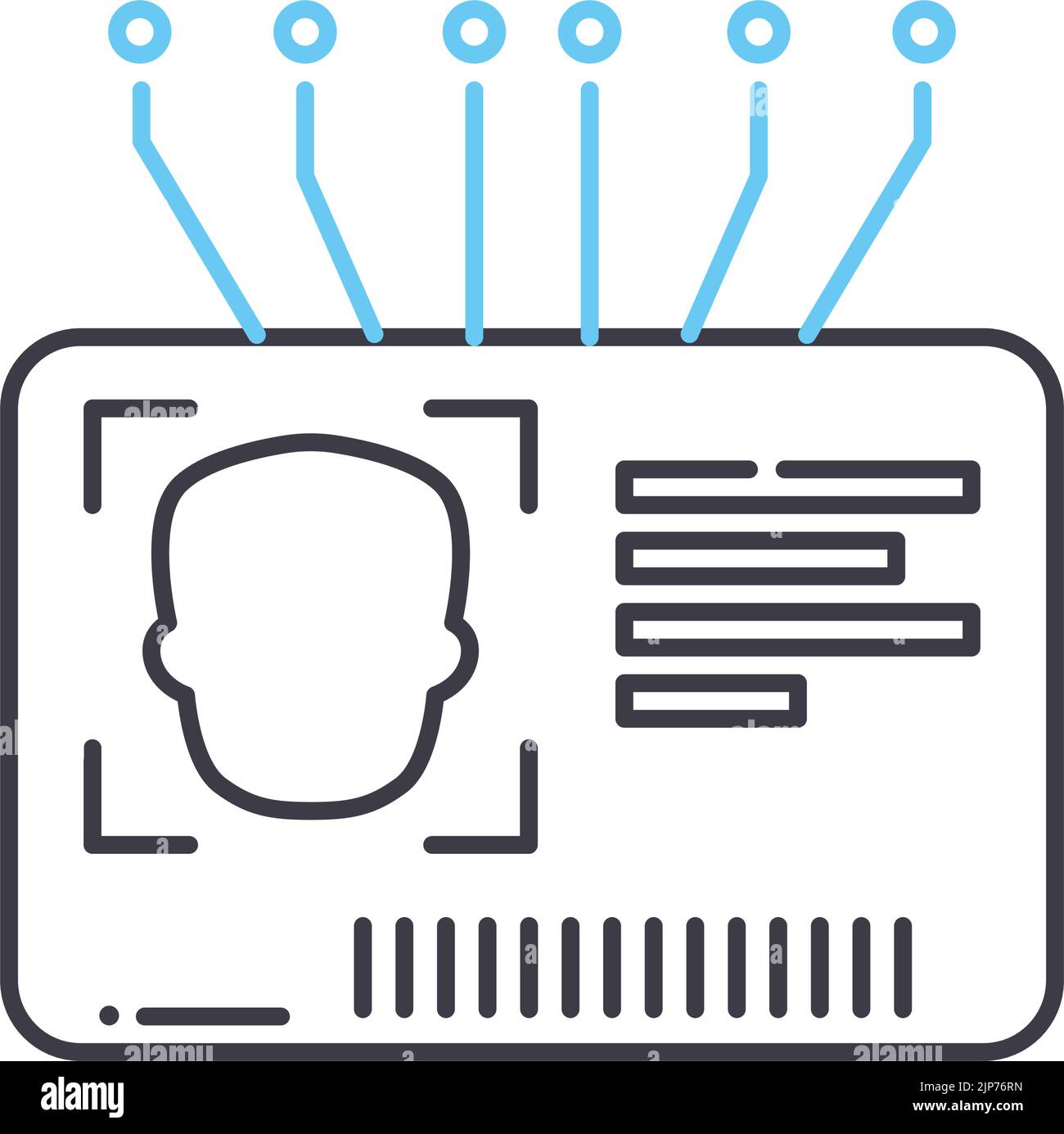 data id line icon, outline symbol, vector illustration, concept sign ...